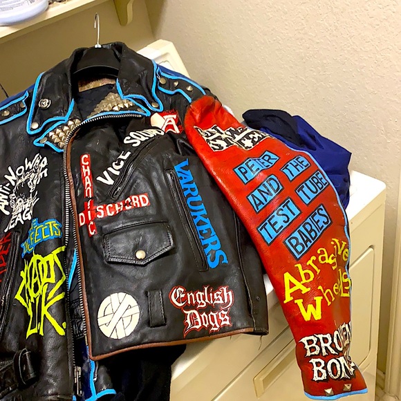 Excelled | Jackets & Coats | Punk Leather Jacket Uk 82 Style Oi Punk ...